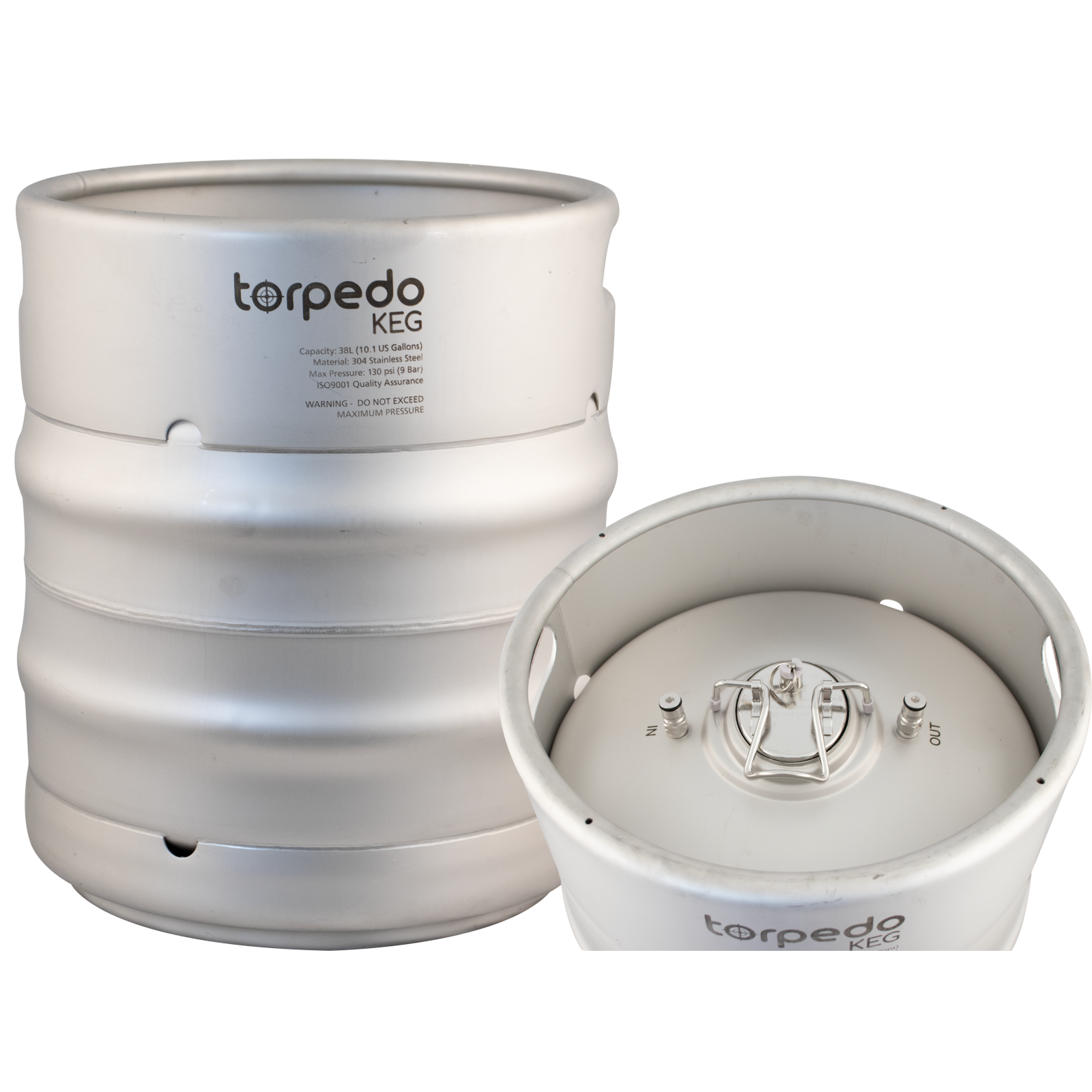 Torpedo Keg | Ball Lock Keg | Stainless Steel Corny Keg | 10 gal ...